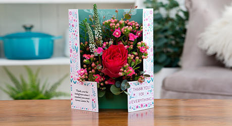 Thank You Flowers in a Personalised Card — Flowercard - Sending floral hugs