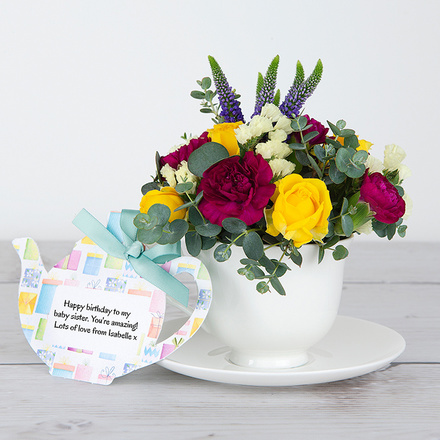 Birthday Ruffles — Flowercard - Sending floral hugs